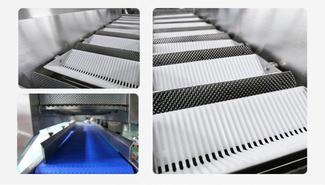 Weigher in operation showing material flow