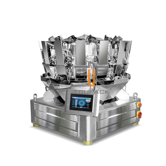 14 Heads Dried Fruit Multihead Weigher Packing Machine in operation