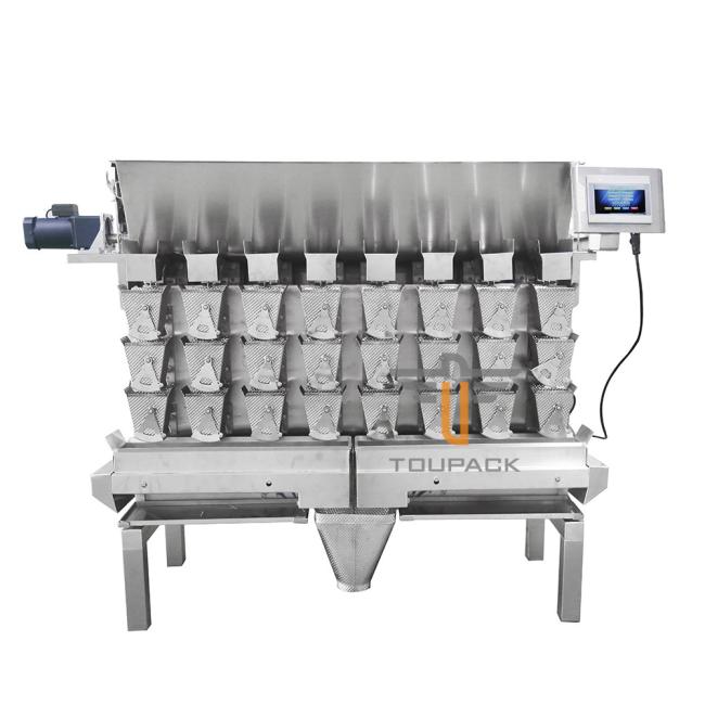 Weigher side view showing conveyor system
