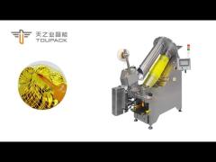 Machine d‘emballage de sacs en maille de chocolat pour pièces d‘or avec étiquette reliante