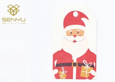 China Christmas Printing Paper Hang Tags White Color Matte Finishing Surface Coating for sale