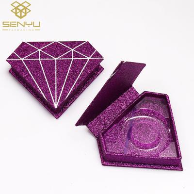 Cina Scintillio porpora d'imballaggio dei contenitori di cosmetico di trucco del cartone per i cigli falsi in vendita