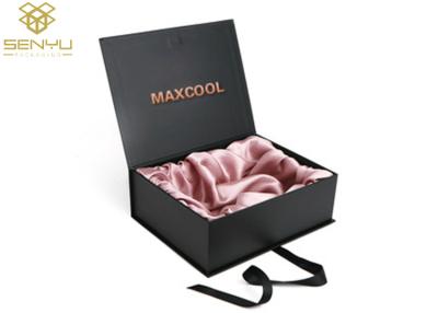 Cina Il Natale spesso nero ha riciclato i contenitori di regalo del cartone con l'imballaggio di estensione dei capelli dei coperchi in vendita