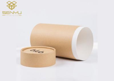 China Strong Cardboard Kraft Tube Packaging Round Shape With Lid Matte Lamination for sale