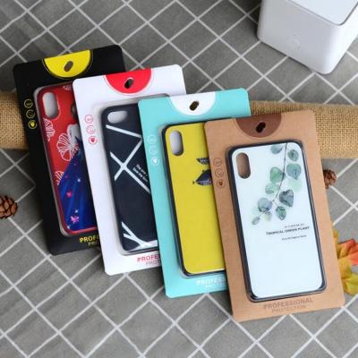 China Creative Phone Case Box Packaging Kraft Paper Package With Clear Blister for sale