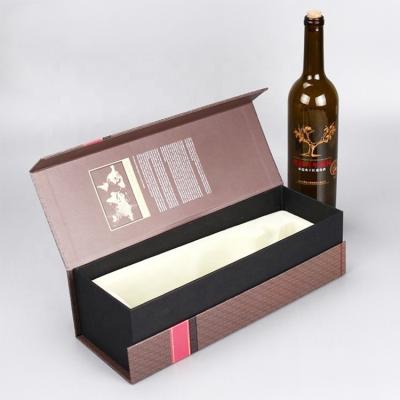 China Het Vakje van de het Kartonwijn van de luxe Rekupereerbare Enige Fles Kunstdocument Materiële Gift Te koop