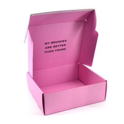 Chine Pliage fait sur commande de expédition d'emballage d'impression mignonne ondulée rose de cartons d'expédition à vendre