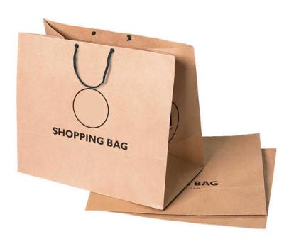 China Custom Kraft Simple Paper Bag Square Bottom Printed Logo Recycled Materials for sale