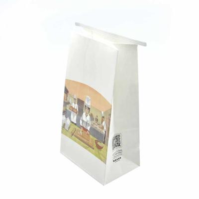 China Breakfast Toast Printed Paper Bags / Brown Paper Bread Bags Packing for sale