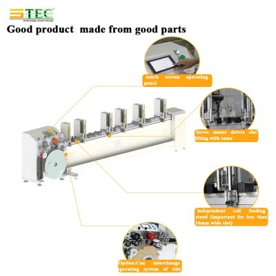 중국 자동 알루미늄 베네치안 블라인드 슬랫 성형, 절단, 펀칭 및 사다리끈 삽입 기계 판매용