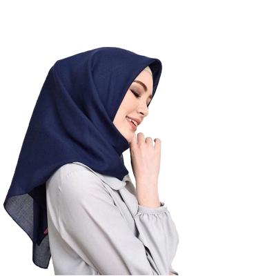 China Hot Sale Custom Logo Premium Bawal Solid Hijab Scarf Malaysia Cotton Voile Headscarf Tudung Muslim Square Shawl for sale