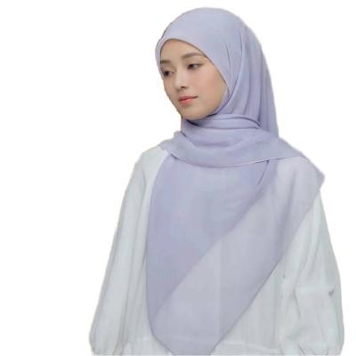 China Wholesale High Quality Capital Borong Tudung Bawal Premium Cotton Voile Popular Soild Color Women Musulman Islamic Plain Hijab for sale