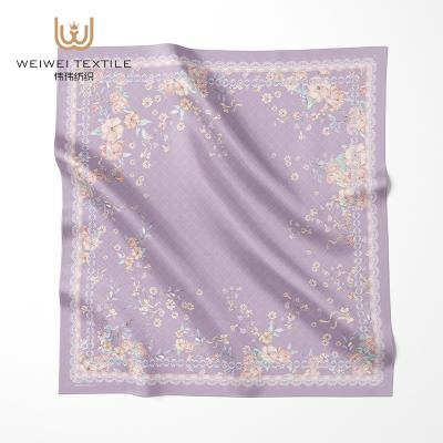 China Premium Supplier Wholesale Headscarf Lady Floral Print Cotton Voile Smooth Feeling Polyester Square Floral Malaysian Women Hijab for sale