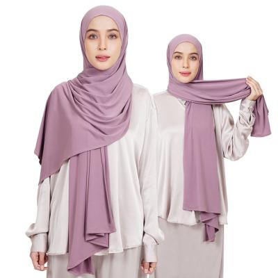 China 70*180cm Long Plain Colors Dyed Soild Premium Chiffon Lightweight Soft Scarf Hijab Malaysia Spring Shawl for sale