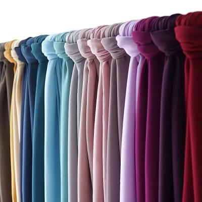China Wholesale Cheap Solid Plain Islamic Long Soft Headband Headscarf Summer Printed Muslim Diamond Chiffon Hijab Scarves for sale
