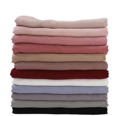 China Malaysia Solid Pearl Chiffon Long Hijab Lightweight Single Color European American Summer Muslim Scarf Shawl Plain Headscarf for sale