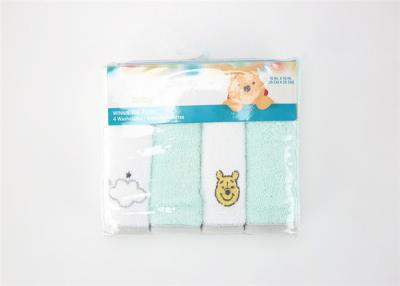 China Weißes/Grün-tadelloses Baby-Bad-Waschlappen-Handhandtuch verblassen beständig zu verkaufen