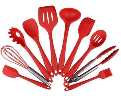 China Silicone Kitchen Utensils 10-Piece Cooking Utensil Set Made Of FDA Grade Te koop
