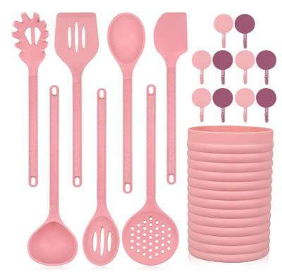 Cina insieme dell'utensile da cucina della cucina del silicone 18-Piece, con grano Straw Holder in vendita