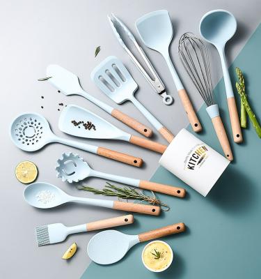 China Niet geroeste niet Giftige Houten Kokende Werktuigen, de Geurloze Reeks van het Silicone Houten Werktuig Te koop