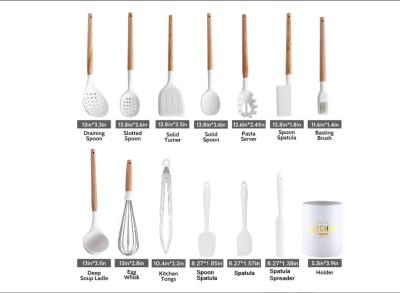Cina Insiemi 14pcs Scratchfree Dentless dell'utensile della cucina del silicone di Odorproof con il supporto in vendita