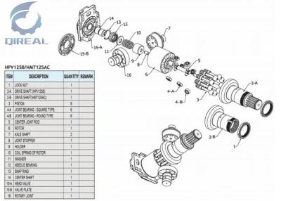 Ανταλλακτικά HPV125B HMT125AC Travel Hydraulic Main Repair Kit
