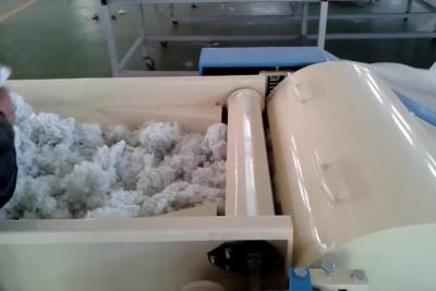 중국 면 폴리에스테 진주 공 섬유 기계 Carder 베개 기계장치 150KG H 판매용