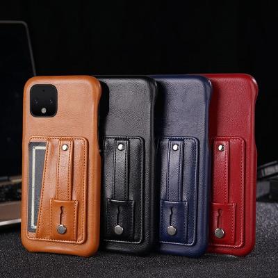 Cina I colori di cuoio del caso quattro del telefono della presa del dito dell'unità di elaborazione colpiscono l'assorbimento con la tasca di carta in vendita