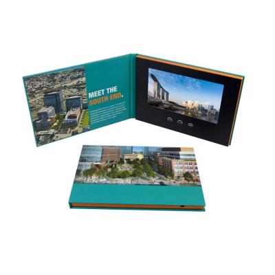 Cina Stampa a colori a 7 pollici del libro quattro dell'affissione a cristalli liquidi della video carta dell'opuscolo di promozione di pubblicità video in vendita