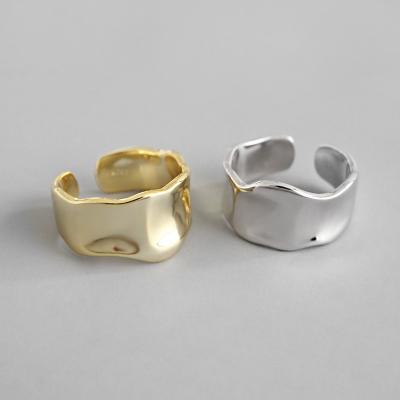 Китай Lanciashow Irregular Concave and Convex 925 Sterling Silver Open Ring For Women продается