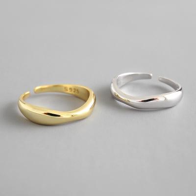 Китай Lanciashow Unique 925 Solid Silver Jewelry Irregular Open Ring For Women Geometric Shape продается