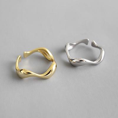 Китай 925 Sterling Silver Jewellery Unique Open Ring For Women Irregular Geometric Shape продается