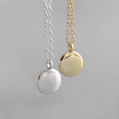 Китай Lanciashow 925 Sterling Silver Beans Chain Necklace Simple Geometric Small Round Pendant продается