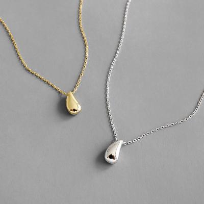 Китай Lanciashow 925 Sterling Silver Gold Plated Teardrop Pendant Chain Necklace продается