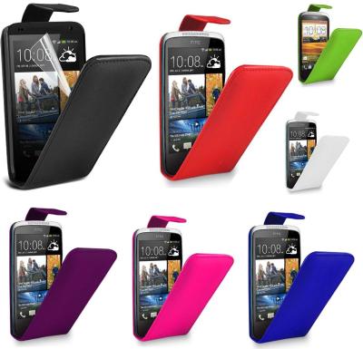 Cina Cassa del cuoio del portafoglio di vibrazione di desiderio 816 di HTC con il rivestimento protettivo della parte posteriore del titolare della carta in vendita