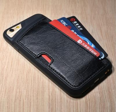 Cina Vibrazione protettiva del portafoglio della copertura di caso di iPhone di cuoio originale durevole con la fessura per carta in vendita