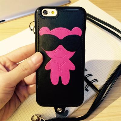 Cina Cuoio del fumetto + caso del telefono cellulare di TPU per la borsa della copertura di Iphone 6s con corda in vendita