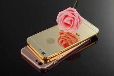 Cina 2 in 1 cassa dello specchio del paraurti del metallo dei rivestimenti protettivi di iphone 6s, caso della parte posteriore del telefono in vendita