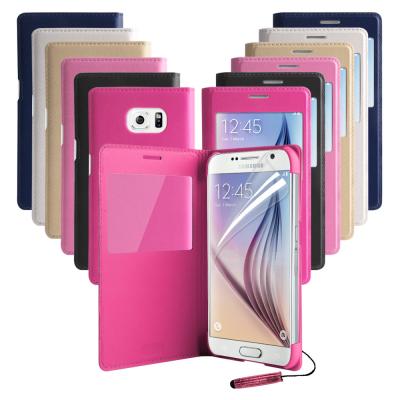 Cina Finestra S - osservi il caso di cuoio di vibrazione per la galassia S6 G9200 di Samsung in vendita