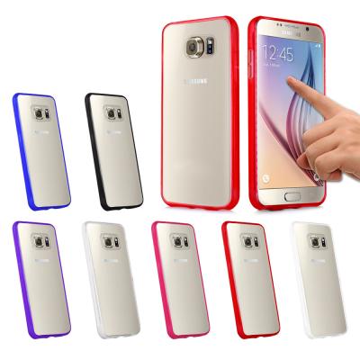 Cina Il doppio chiaro telefono cellulare di plastica trasparente di Samsung riguarda il confine molle del gel del silicone di TPU in vendita