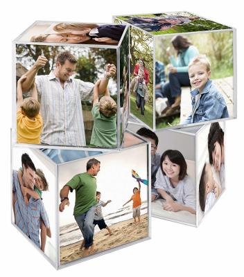 Cina Di plastica cubo acrilico 3.25x3.25Inch della foto parteggiato chiari 6 per il regalo in vendita