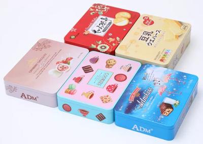 China Medium Rectangular Candy Sweet Mooncake Cookie Tin Cans for sale