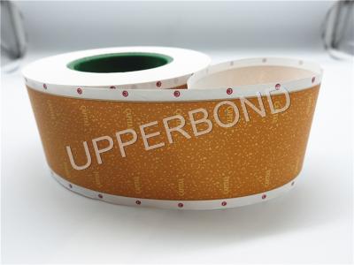 Cina Carta di capovolgimento gialla di timbratura calda su ordinazione con la linea dorata in vendita