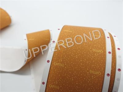 Cina Carta di capovolgimento gialla di timbratura calda su ordinazione con la linea dorata in vendita