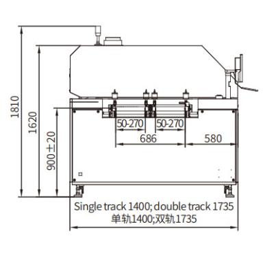 China Rieles de doble cara intercambiables Serie SE Horno de reflujo de 3120 mm en venta
