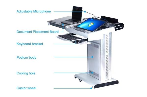 Quality Portable Auditorium Podium , LCD Digital Display Lectern For Conference System for sale