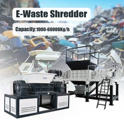 China Industrial Twin Shaft Shredder for E Waste Including Hard Drives Keyboards Printers Routers and TVs for sale