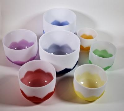China Chakra Lotus Quartz Crystal Singing Bowls 8 inch B 440HZ Wholesale price Made In China for sale