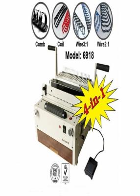 China Comb Coil Strip Punching Binding Machine Office 4 In 1 Wire 3:1 2:1 Muti Functional for sale
