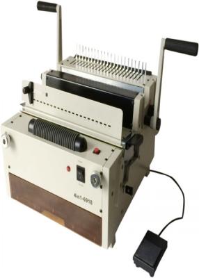 China Elektrisches Funktions-4x4mm quadratisches Loch Büro-Draht-Binderücken-Maschine Muti zu verkaufen